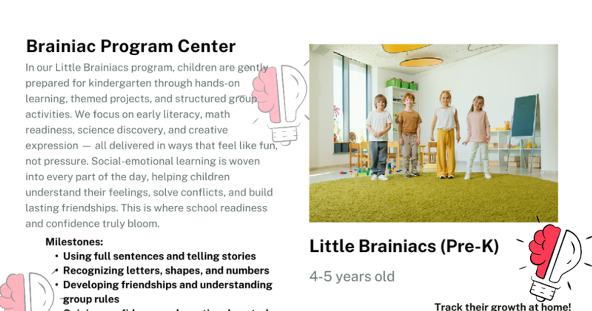 Little Brainiacs Program